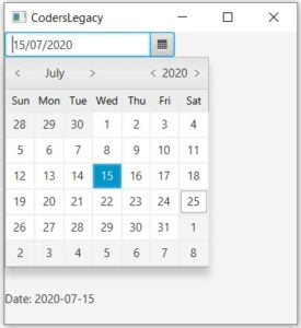 JavaFX DatePicker - CodersLegacy